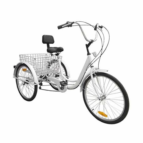 Ridgeyard 24 Zoll Dreirad Erwachsene weiß | dreirad-test.de